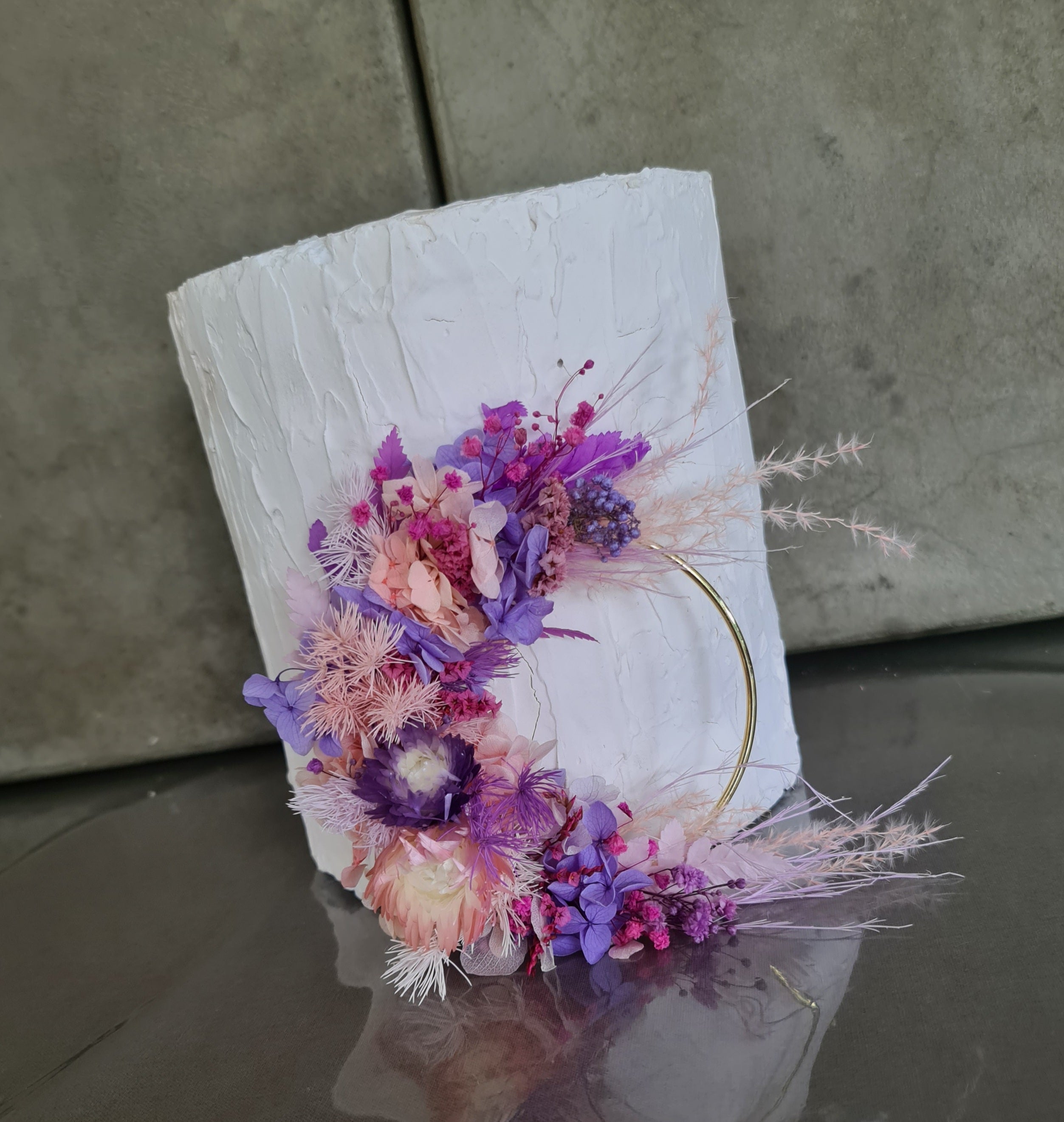 Pink / purple everlasting flowers cake topper hoop – 4 inch – Amazing ...