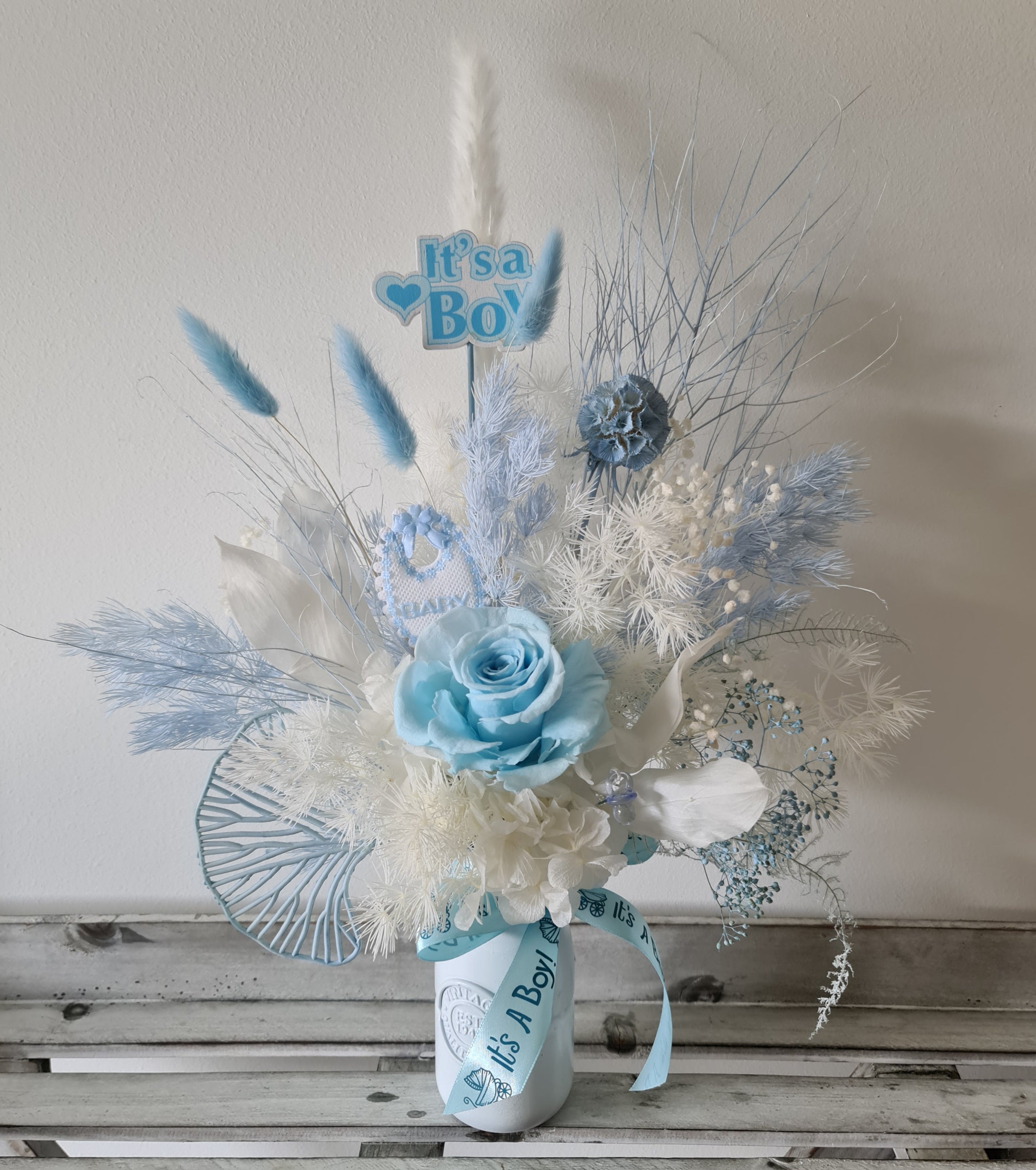 Gorgeous It's A Boy - baby boy preserved welcome flowers – Amazing ...