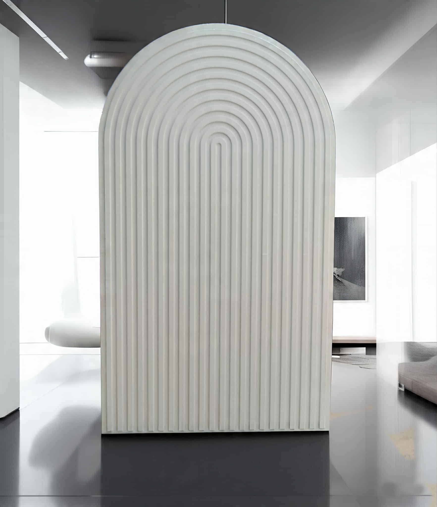 White ripple arch backdrop – 2.1m tall - HIRE ONLY – Amazing Blooms AU