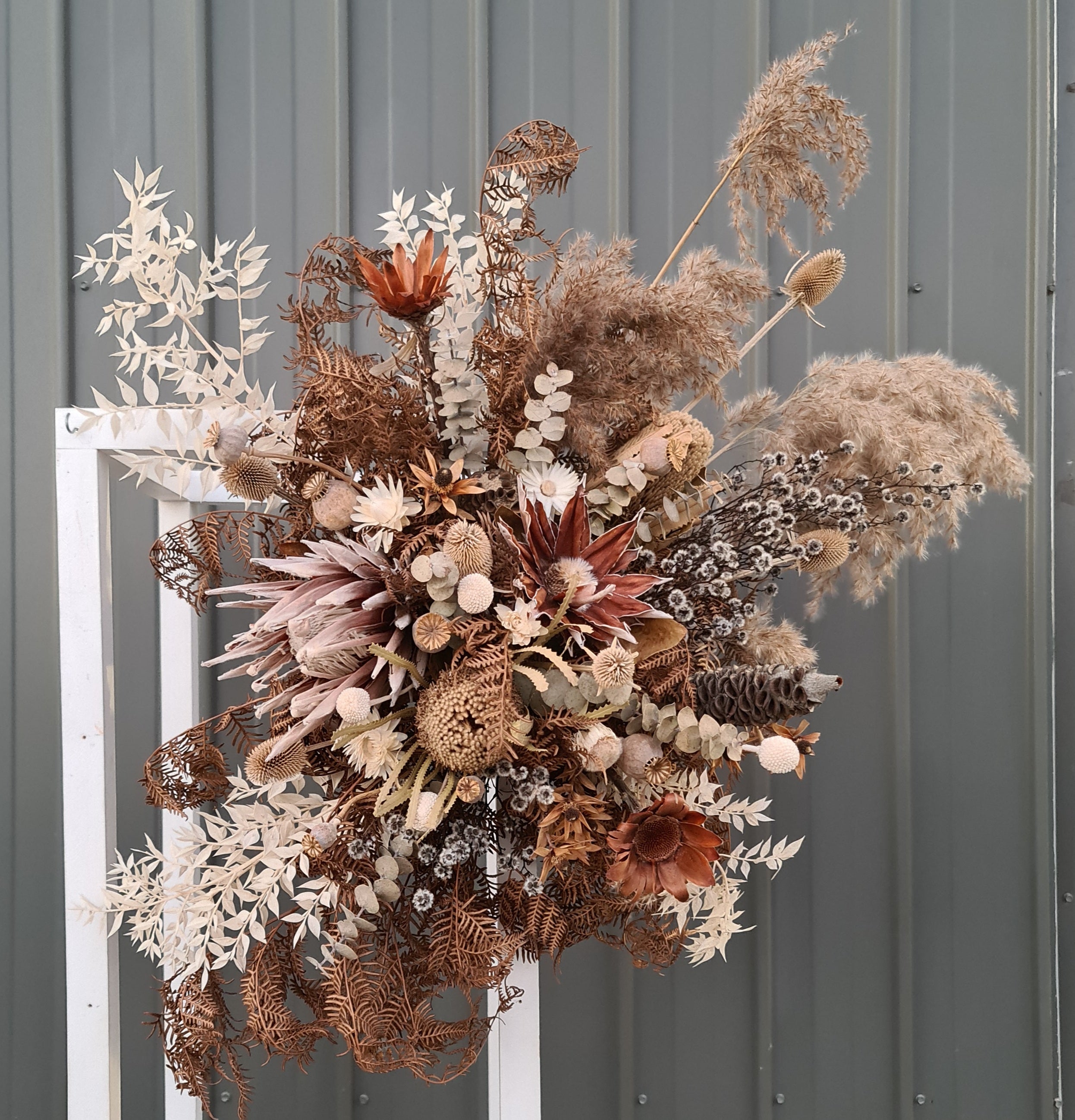 Australian native (boho rustic) dry hanging flowers for arch / backrop ...